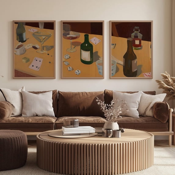 Abstract Party Print, Wall Art, Bar Cart Decor, Home Decor Office Wall ...