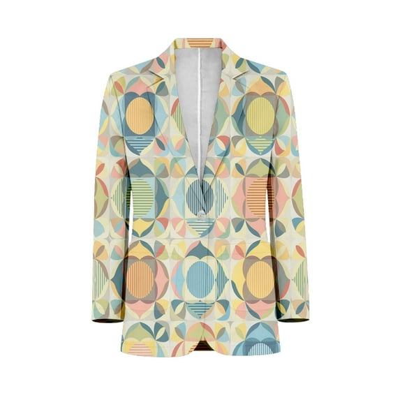 Abstract Pastel Circle Pattern Men's Suit Blazer Casual Party Wear Slim ...