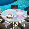 Abstract Pastel Color Gradient Round Fitted Tablecloth with Elastic ...