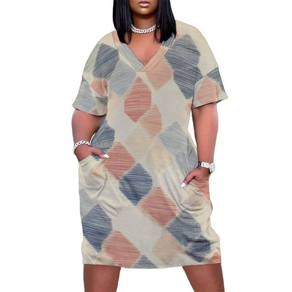 Abstract Pastel Design Loose Pocket Dress Dresses Summer Summer Dresses ...