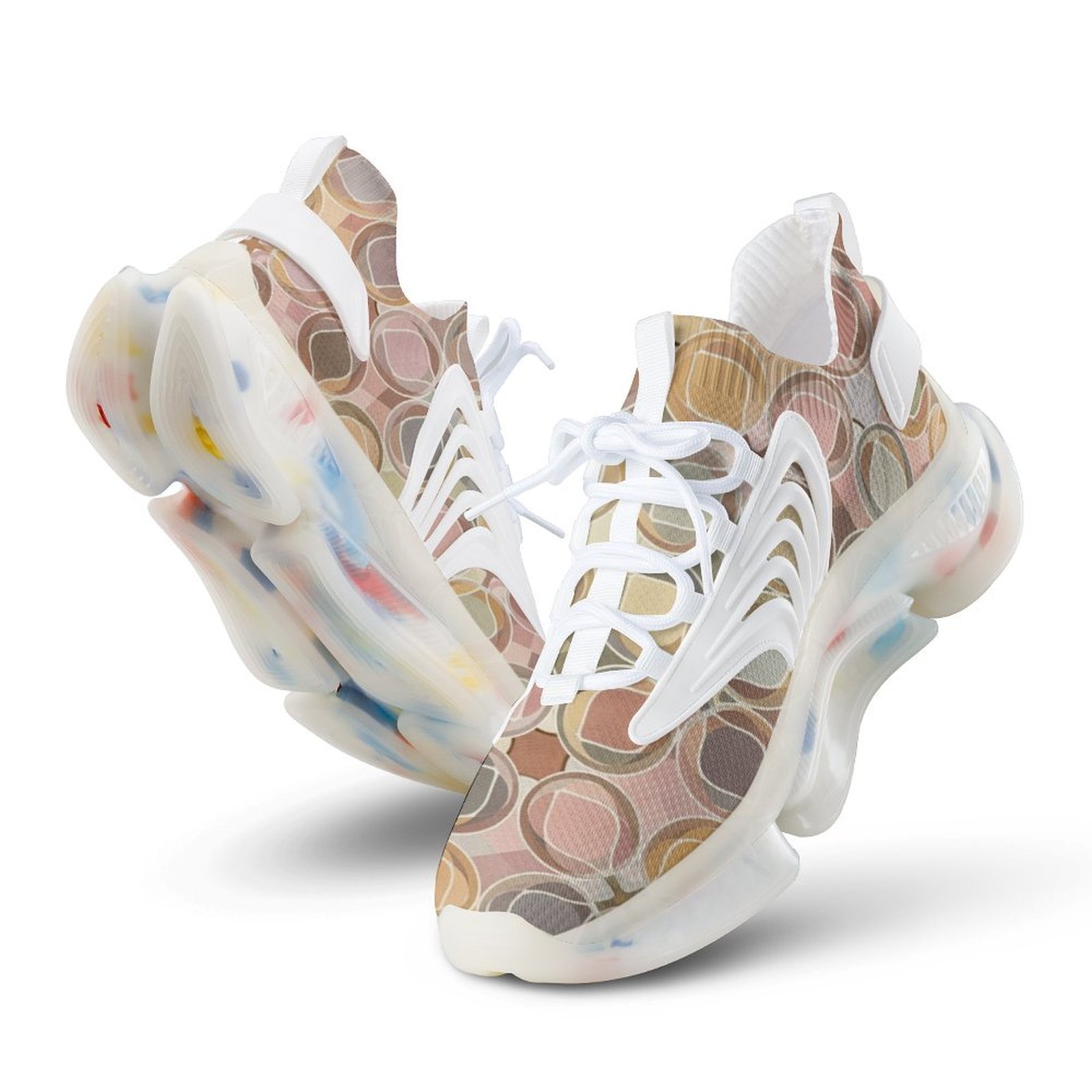 Abstract Pastel Floral Geometric Pattern Walking Shoes for Men Woman ...