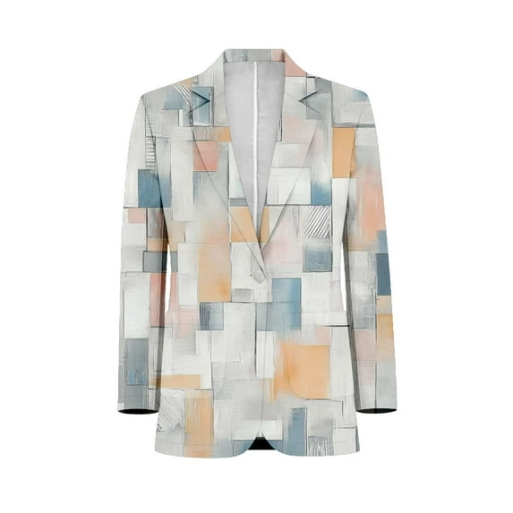 Abstract Pastel Geometric Art Mens Suits Shawl Collar Slim Fit Suit ...