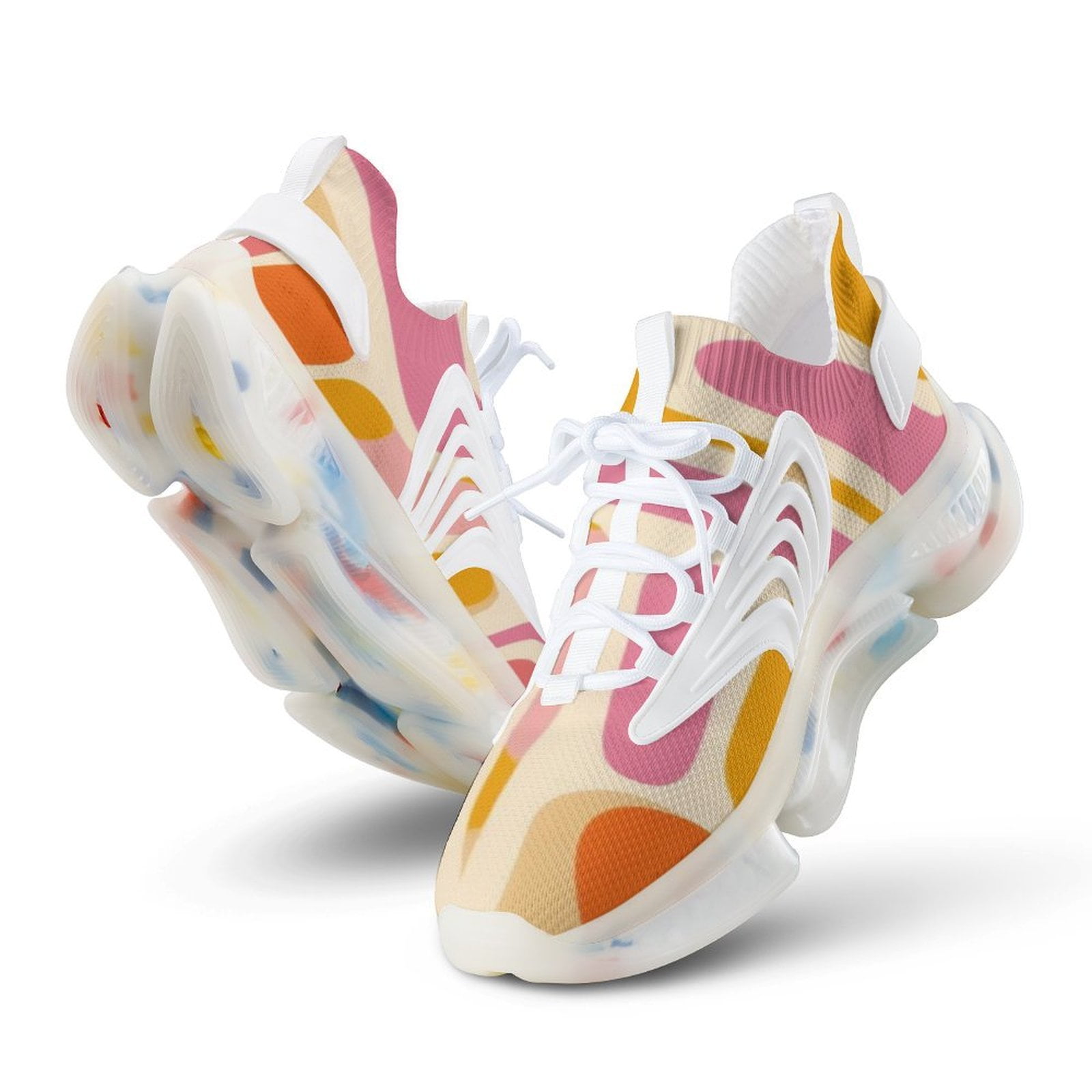 Abstract Pastel Geometric Pattern Walking Shoes for Men Woman ...