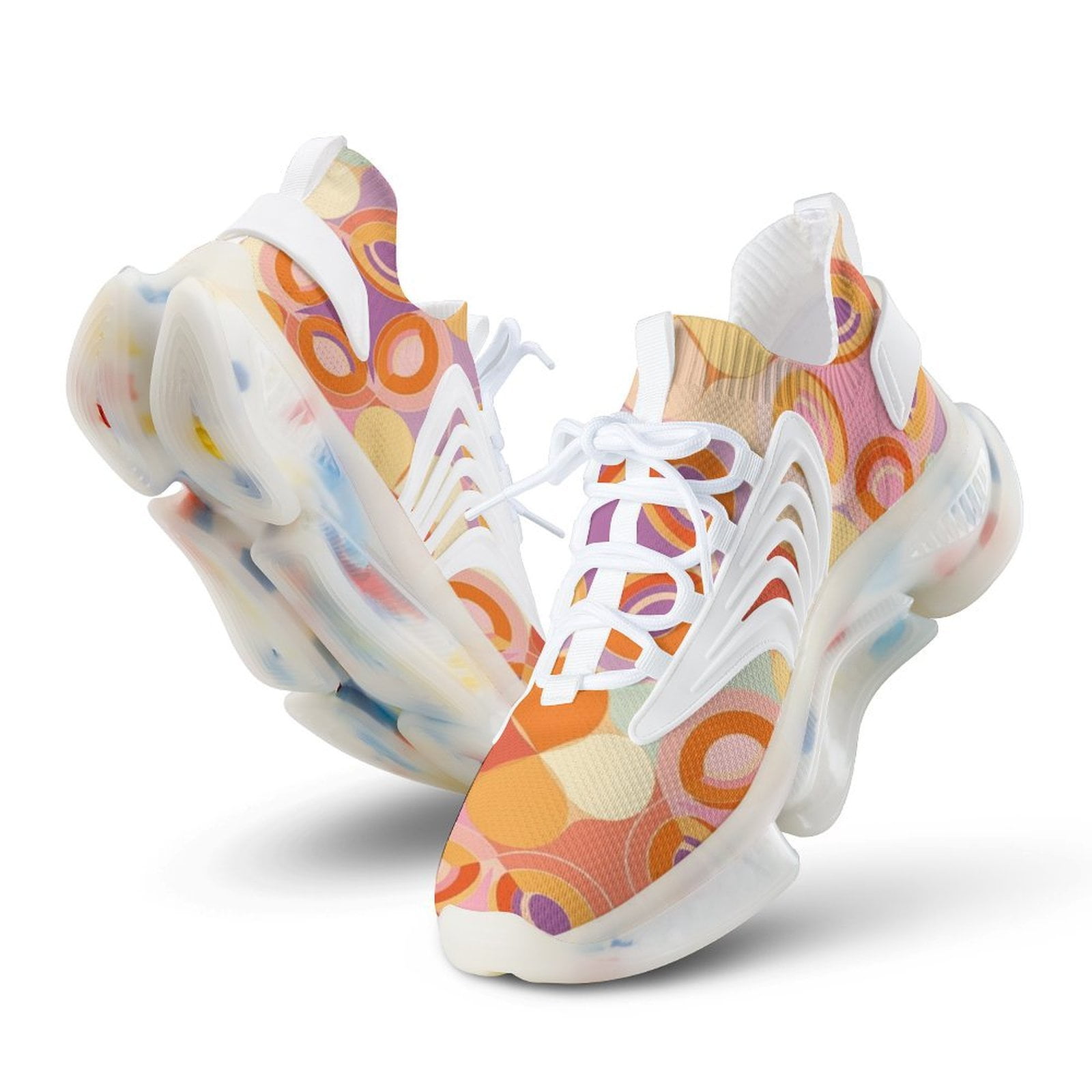 Abstract Pastel Geometric Pattern Walking Shoes for Men Woman ...
