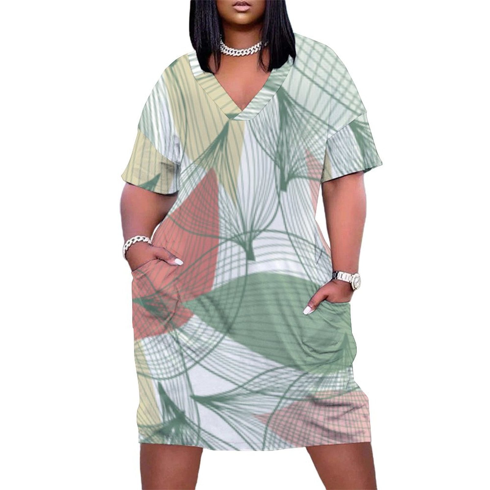 Abstract Pastel Leaf Pattern Design Summer Dresses for Women Beach Boho ...
