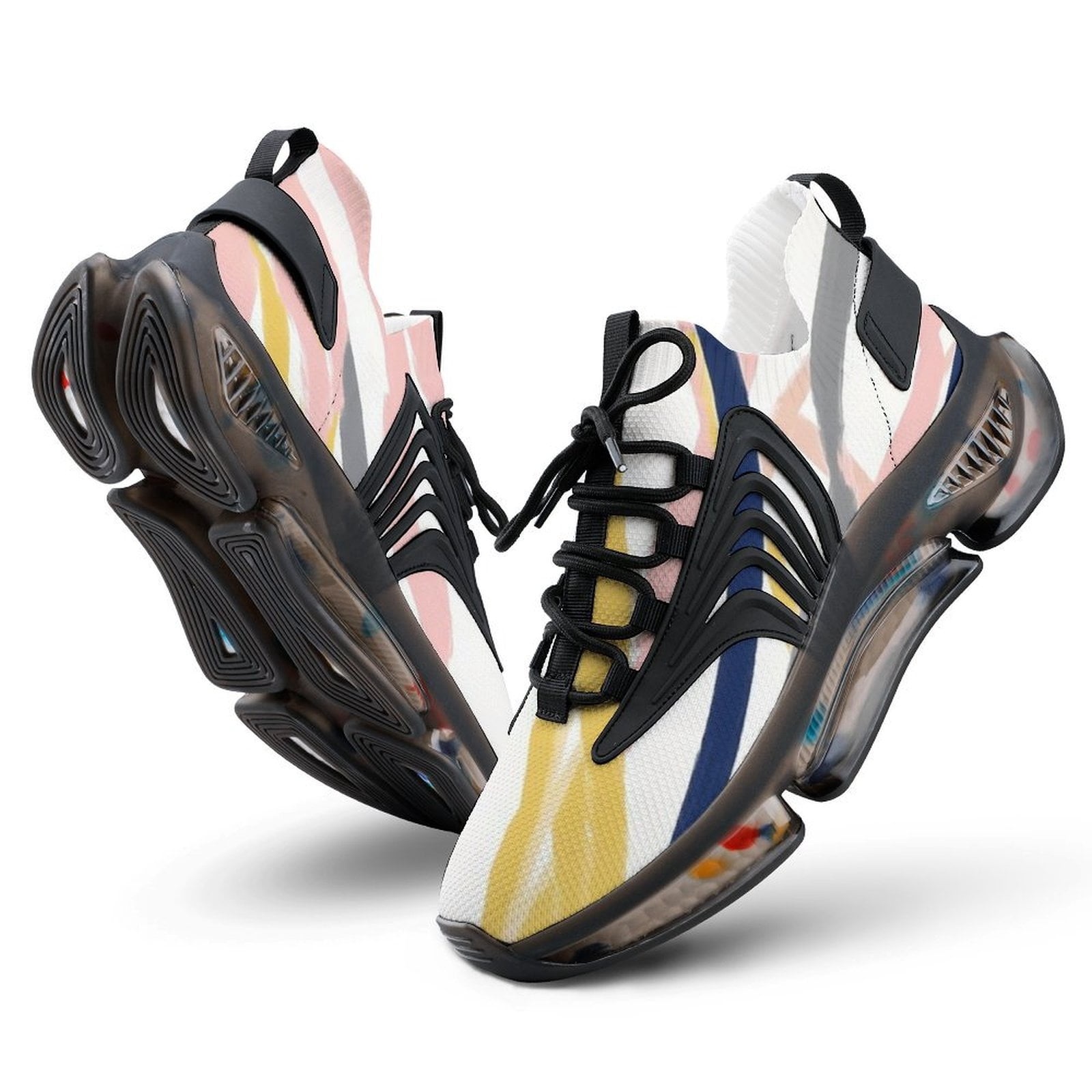 Abstract Pastel Painted Lines Art Walking Shoes for Men Woman ...