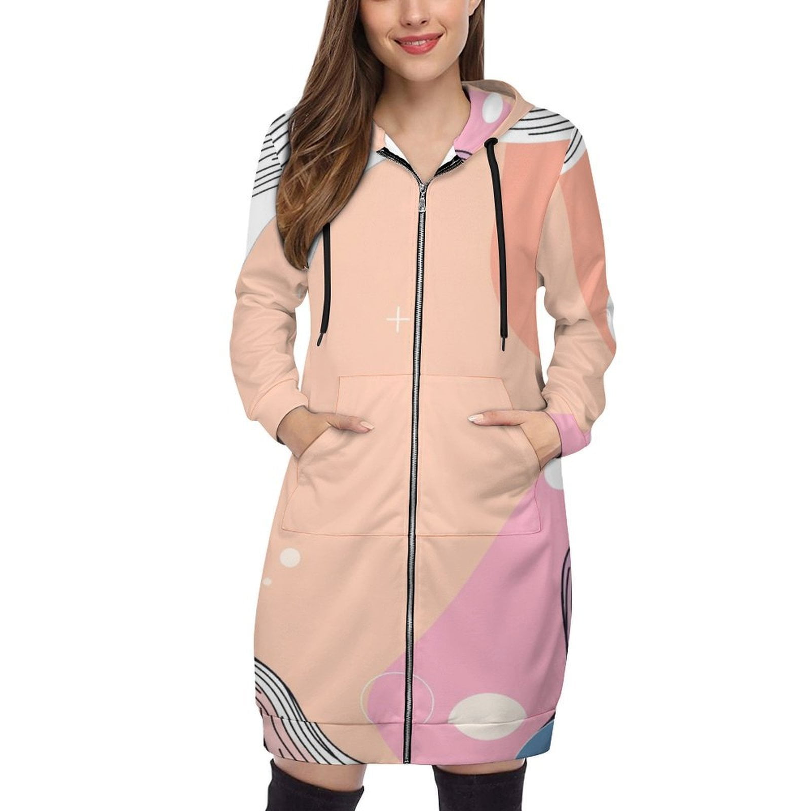 Abstract Pastel Shapes Hooded Sweatshirt Women Print Pullovers ...