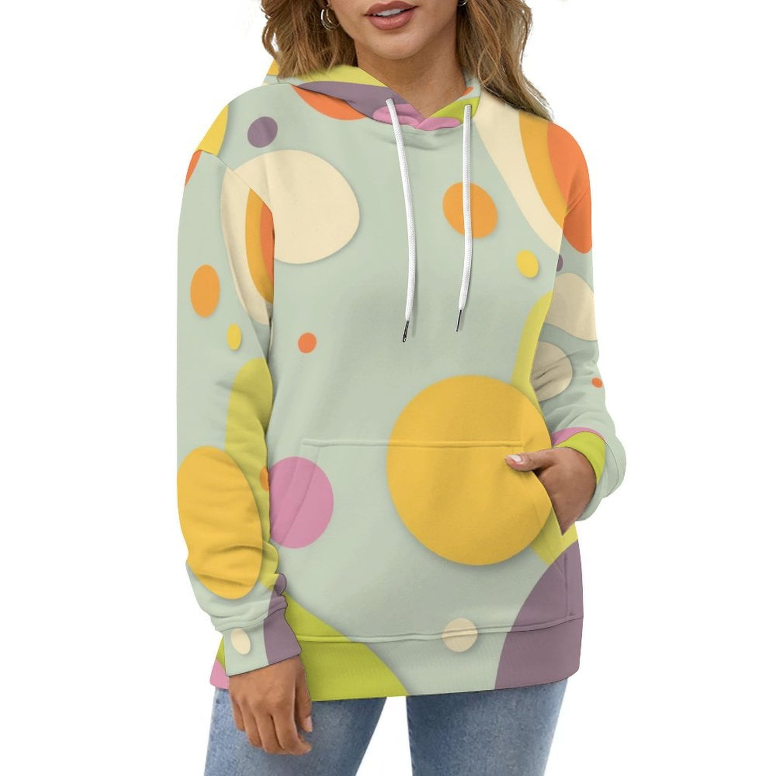 Abstract Pastel Shapes Hoodies Long Sleeve Casual Hoodie Winter Classic ...