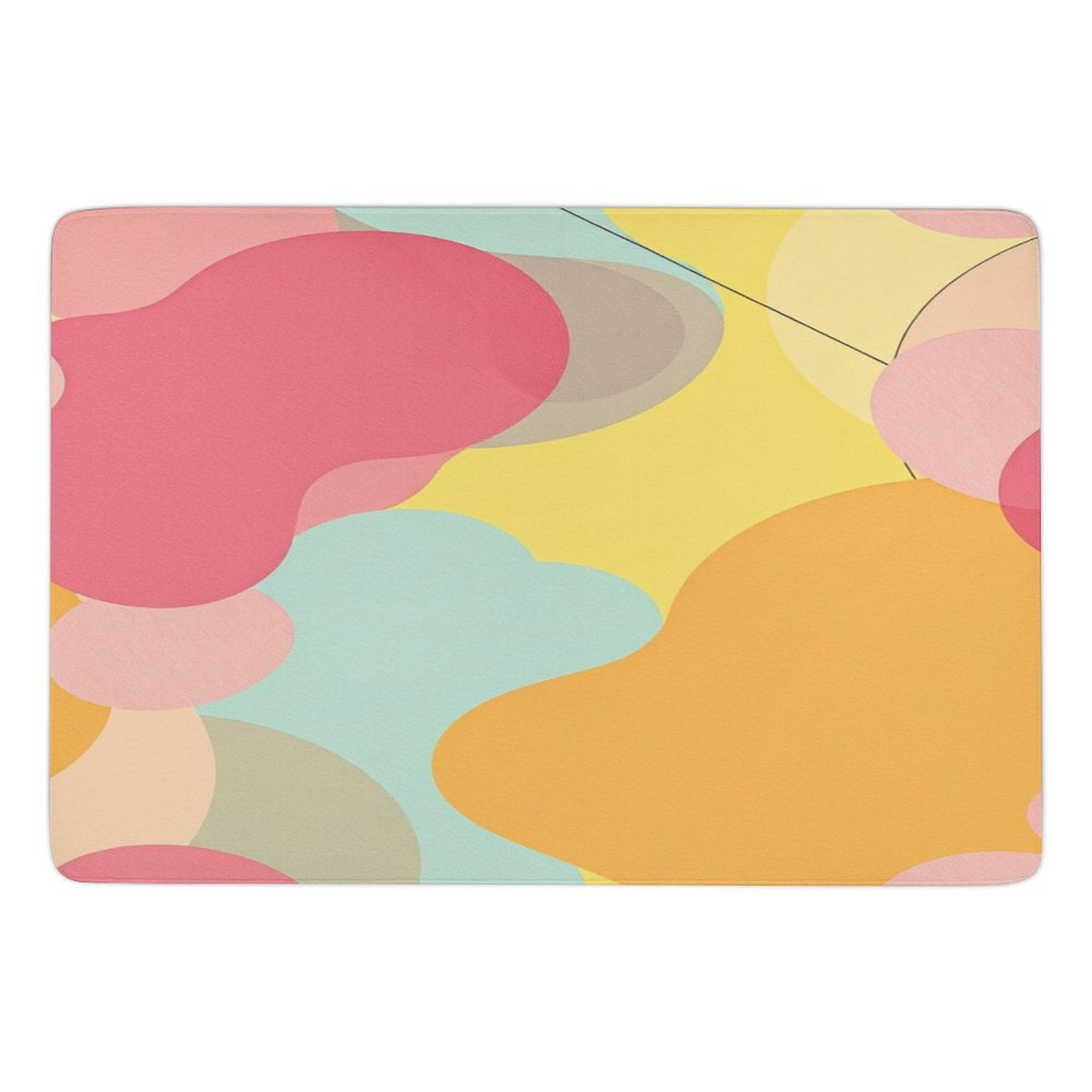 Abstract Pastel Shapes Kitchen Floor Mat Living Room Decor Carpet Home ...