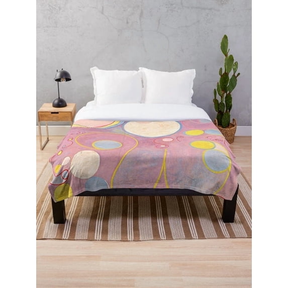 Abstract Pastel Sherpa Throw Blanket, Polyester Fleece Bed & Couch ...