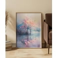 Abstract Pastel Tree Art Print Soft Reflection Calm Lake Landscape ...