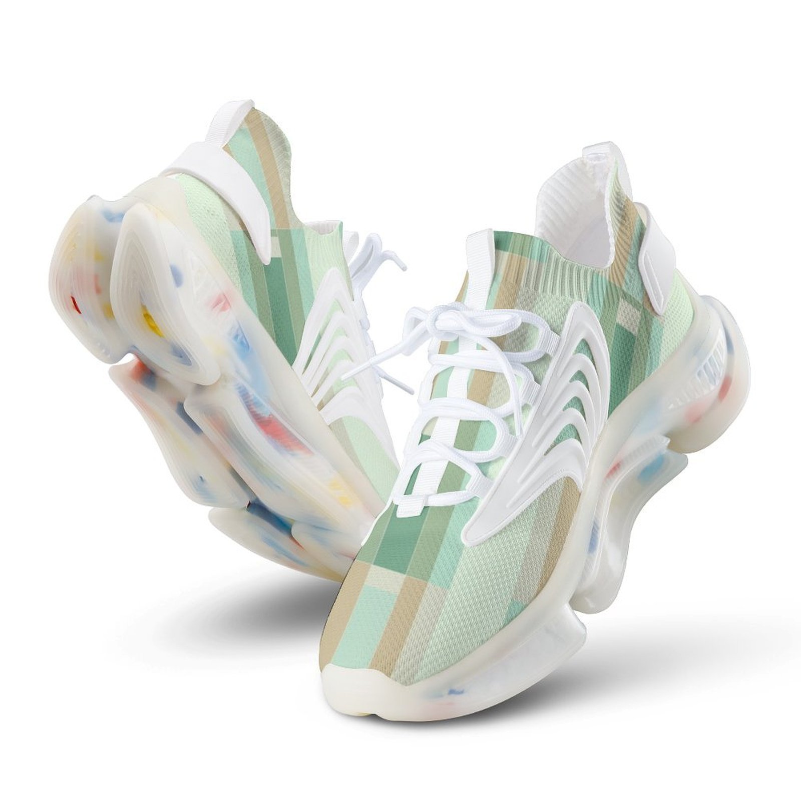 Abstract Pastel Vertical Striped Pattern Walking Shoes for Men Woman ...
