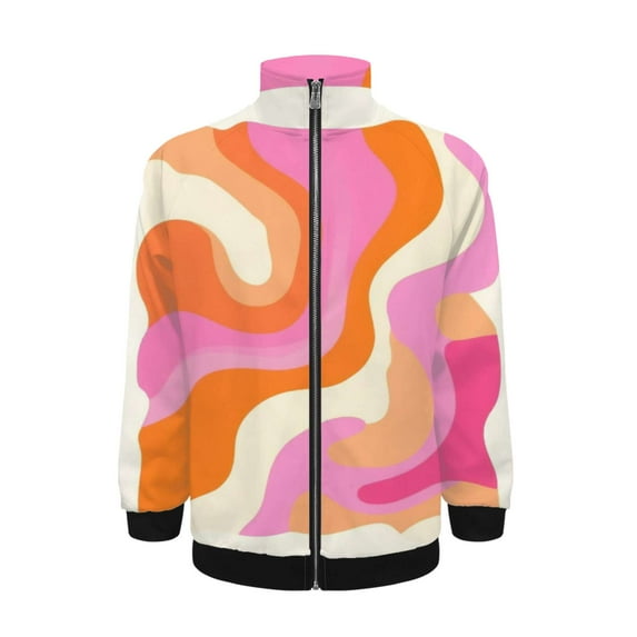 Abstract Pastel Wavy Design Jacket Men's Street Cool Long Sleeves Coat ...