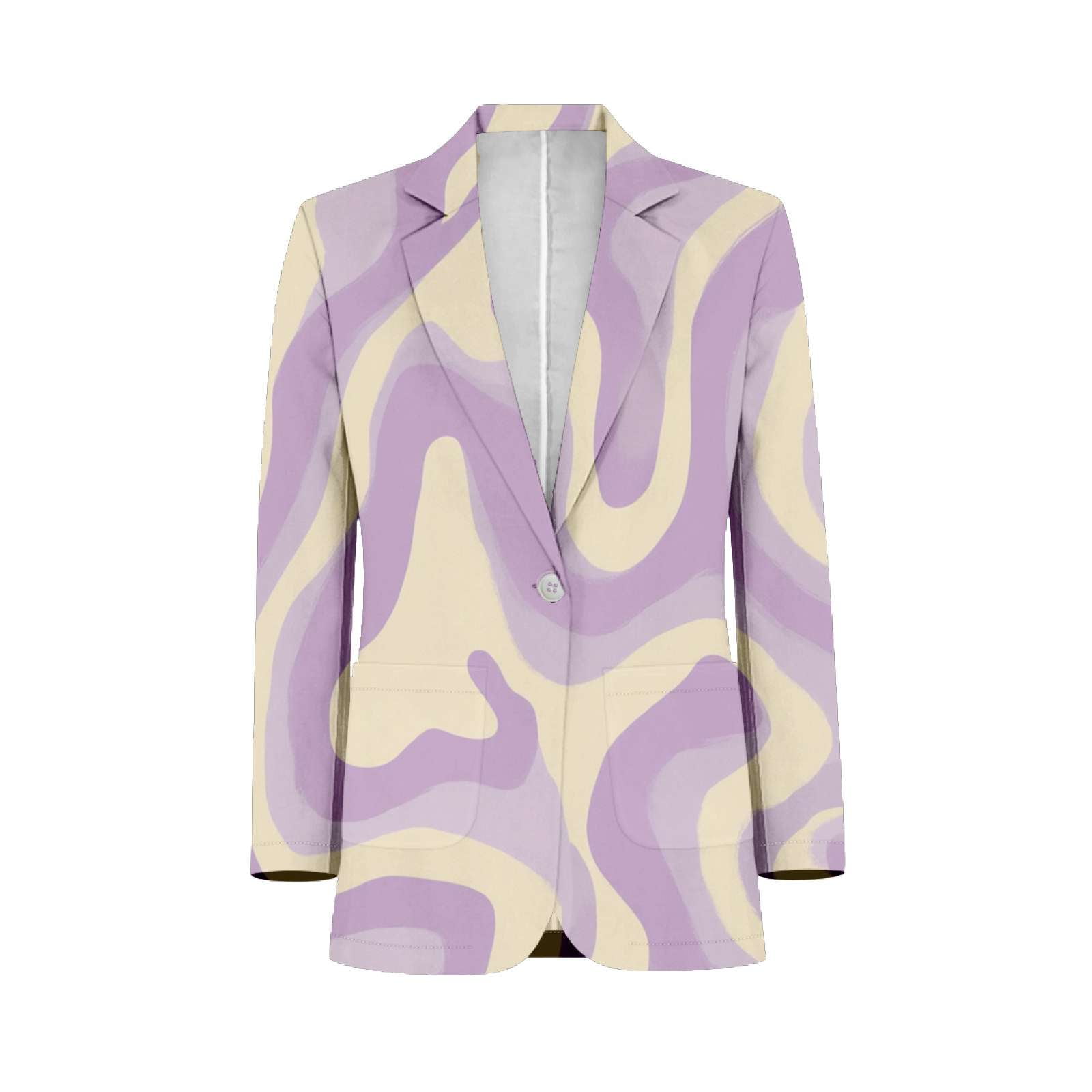 Abstract Pastel Wavy Design Men's Suit Blazer Casual Party Wear Slim ...