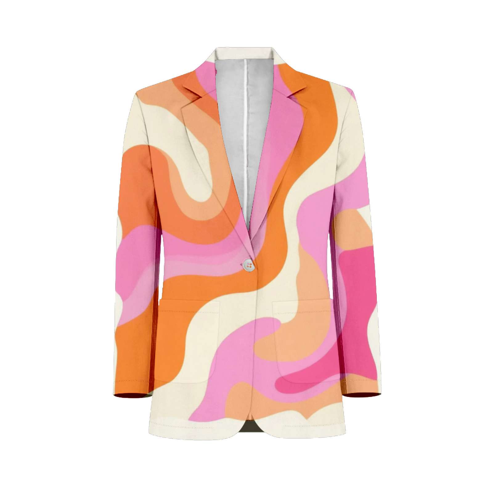 Abstract Pastel Wavy Design Men's Suit Blazer Casual Party Wear Slim ...
