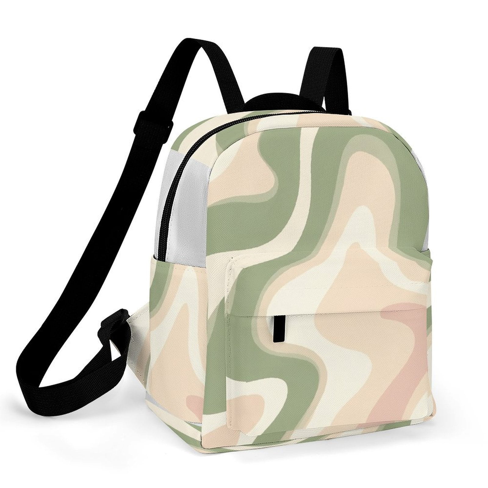 Abstract Pastel Wavy Design Small Backpack Cute Mini Backpacks For ...
