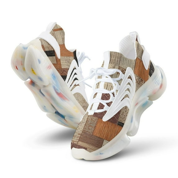 Abstract Patchwork Rug Design Walking Shoes for Men Woman Lightweight ...