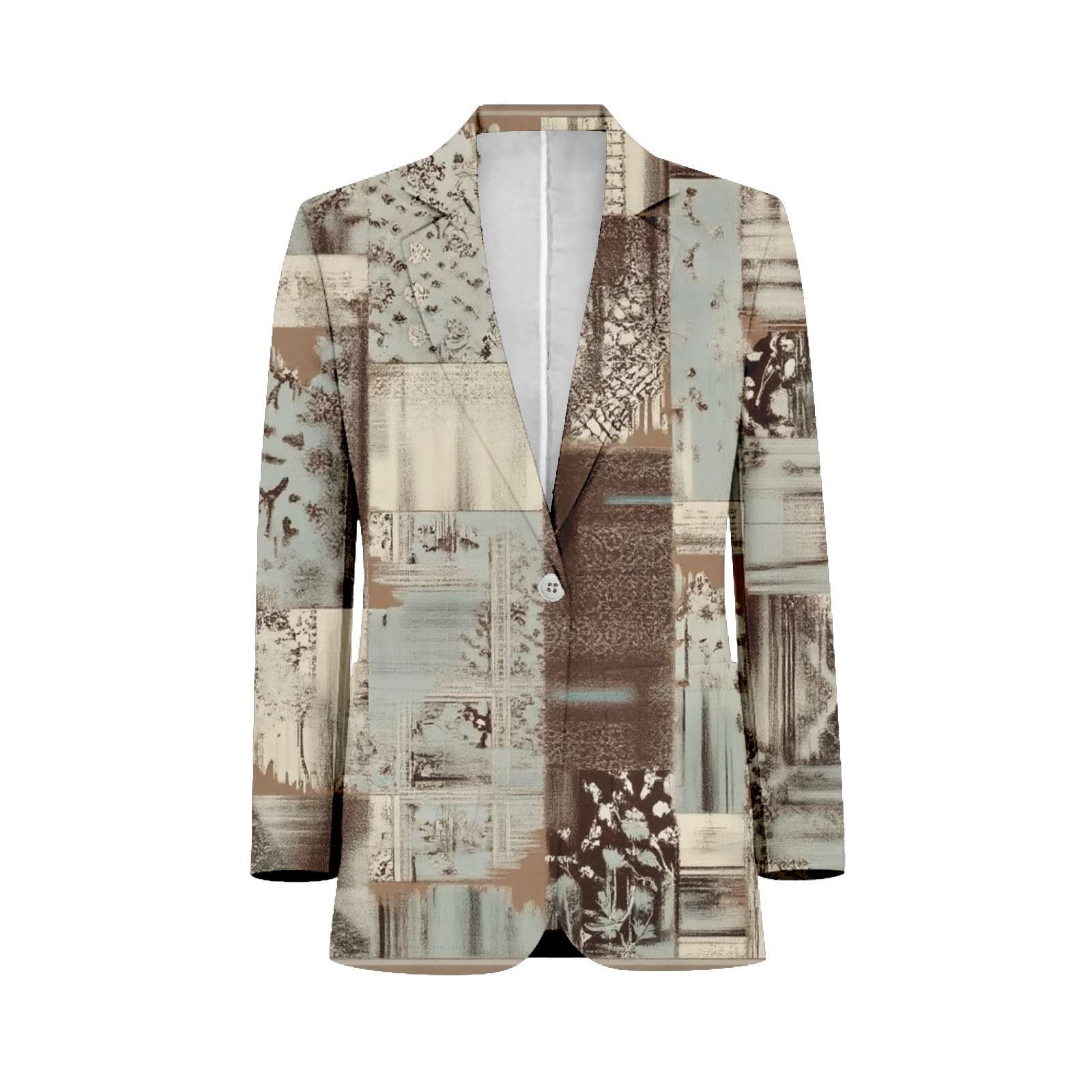Abstract Patchwork Textile Design Men's Suit Blazer Casual Party Wear ...