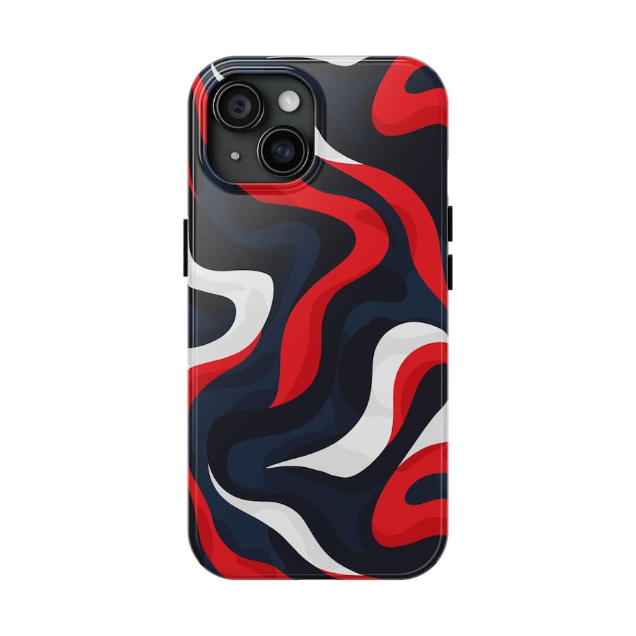Abstract Patriotic Swirl Design Case for iPhone 11 12 13 14 15 16 17 ...