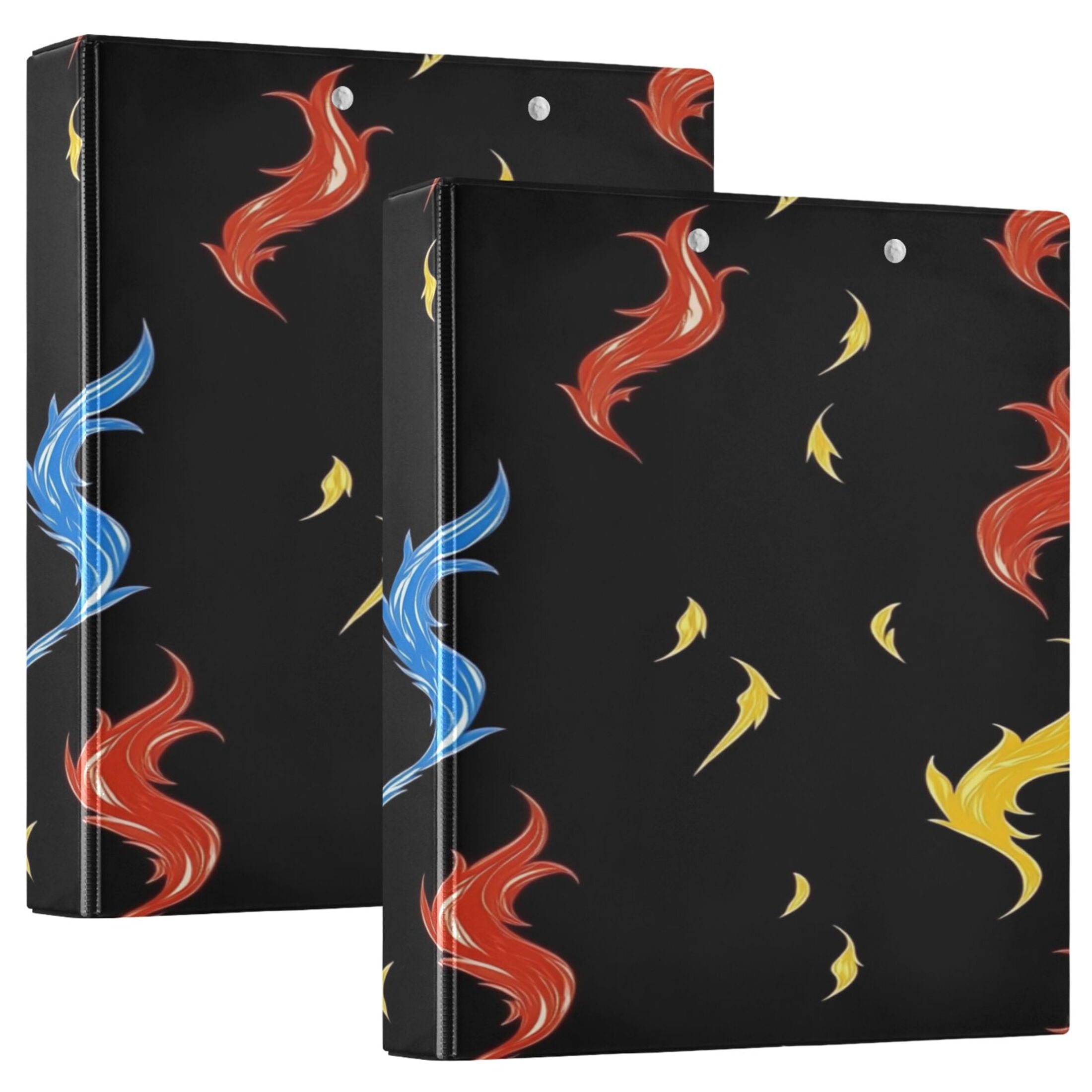 Abstract Pattern 12.4x10.6in PVC Round Ring Binder, D-Ring 3-Hole ...