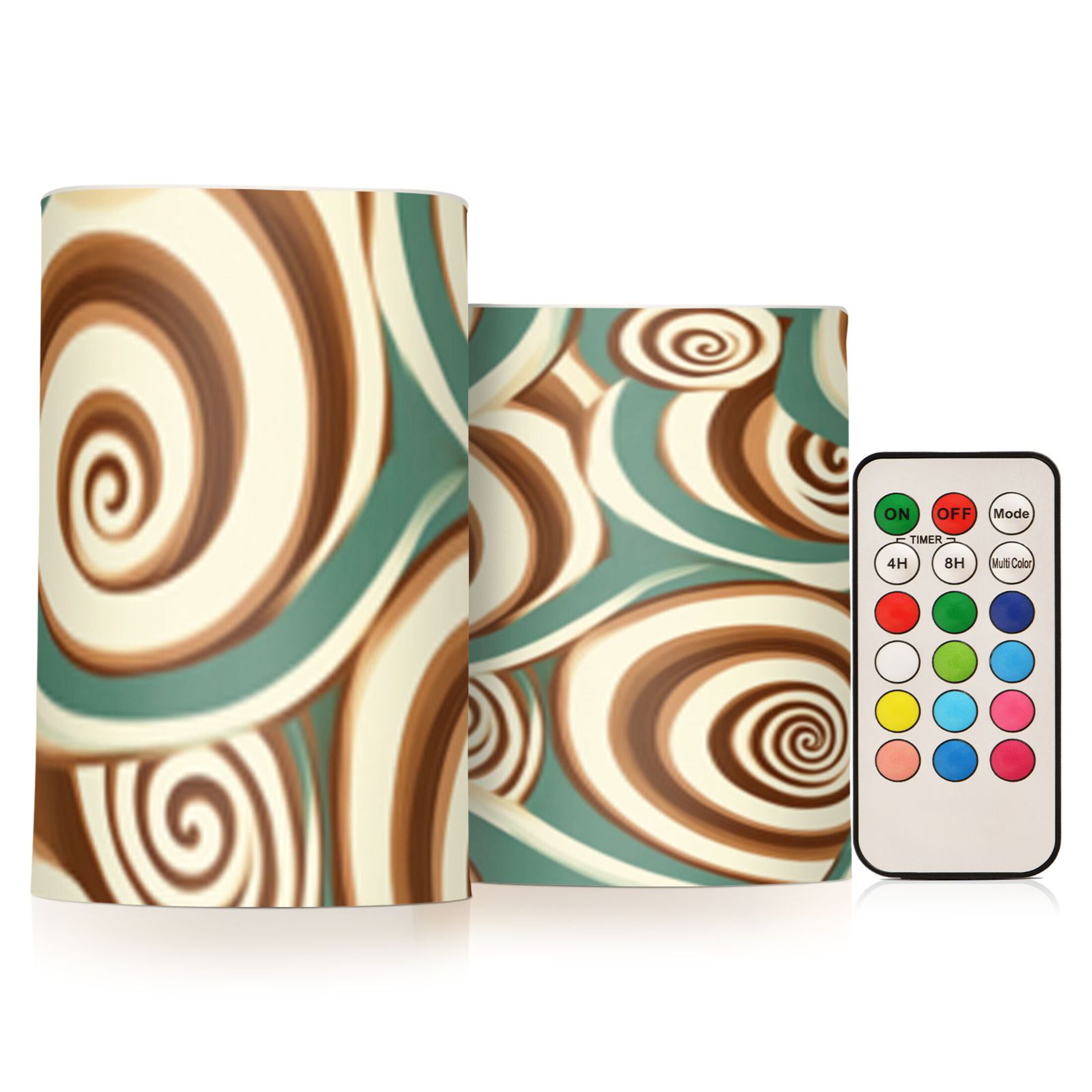 Abstract Pattern Chocolate Swirl Flickering Flameless Candles Battery ...
