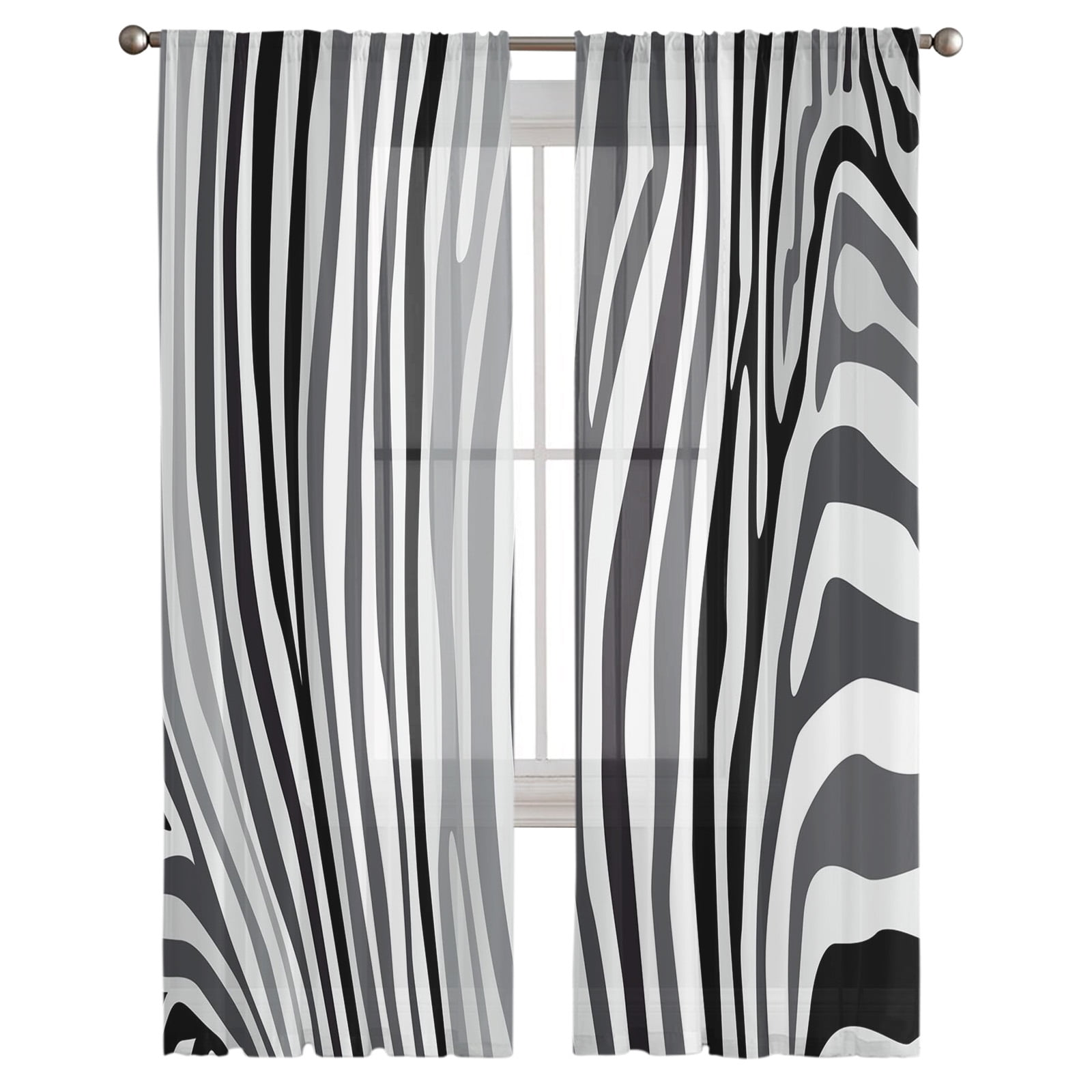 Abstract Pattern Design Black White Striped Animal Zebra Living Room ...