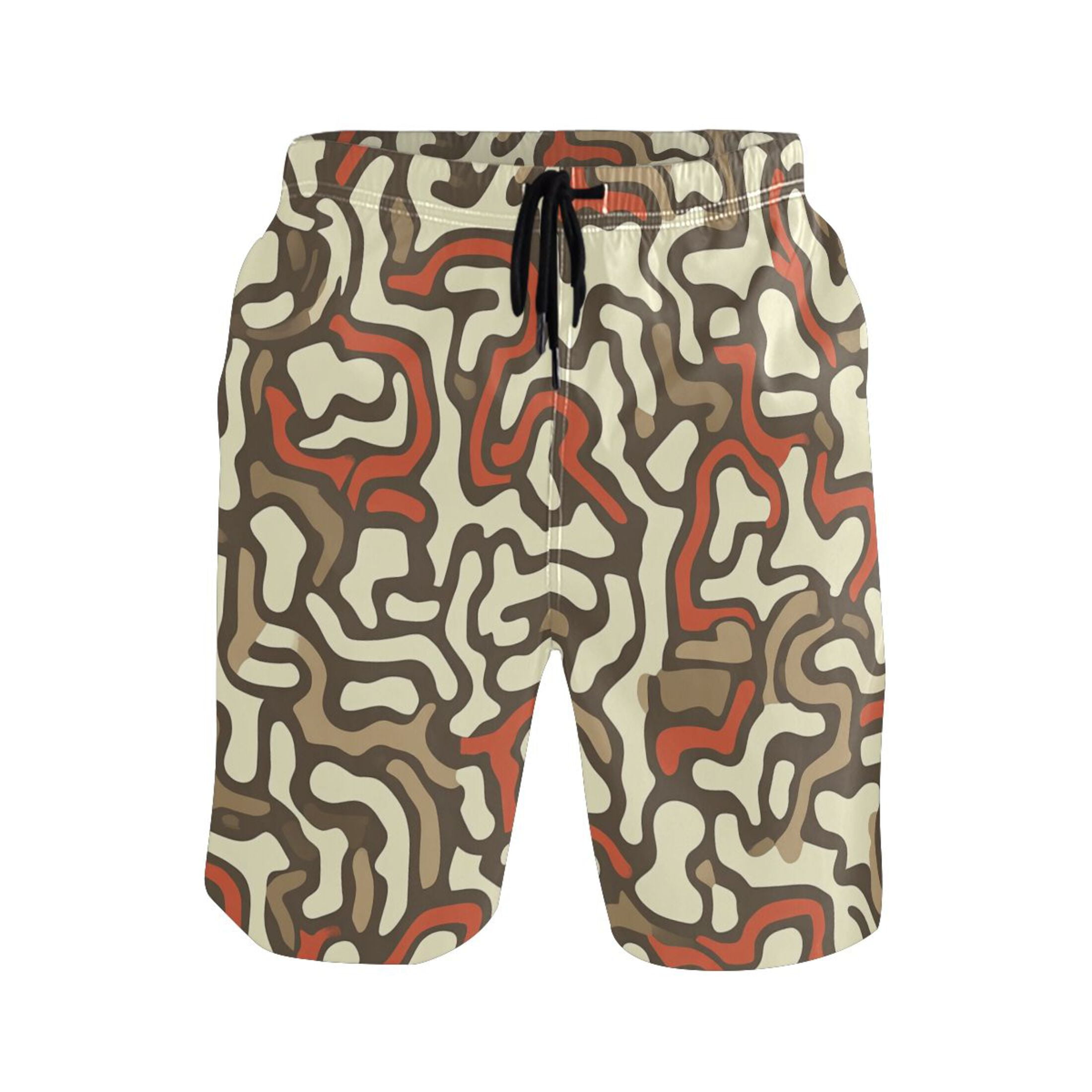 Abstract Pattern Design Small Size Men's Quick Dry Beach Shorts with ...