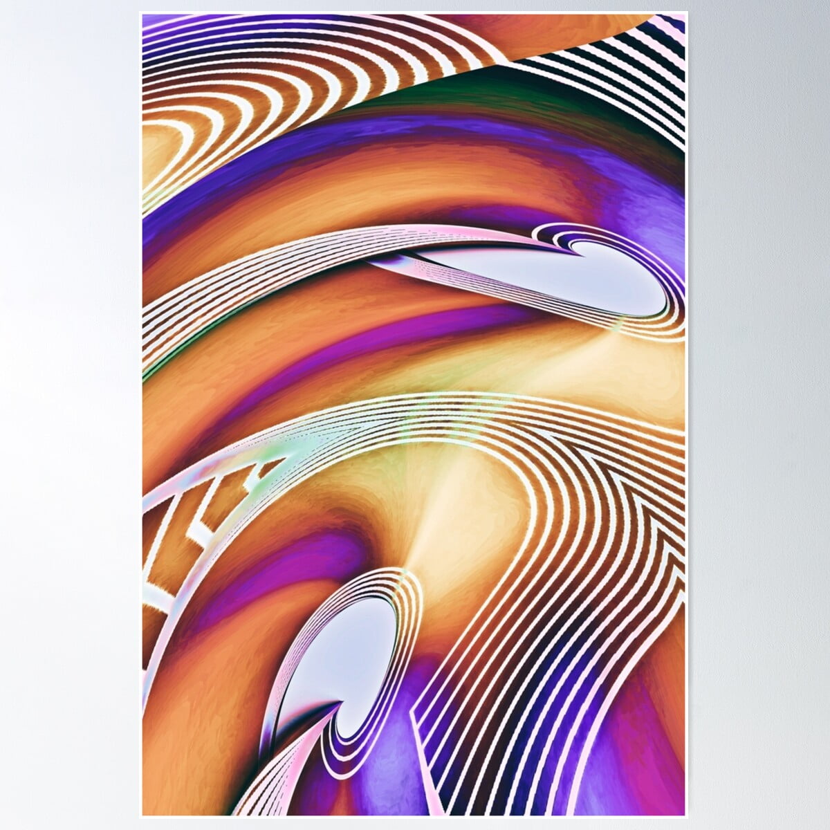 Abstract Pattern In Warm Colors Poster Wall Art, Modern Wall Decor For ...