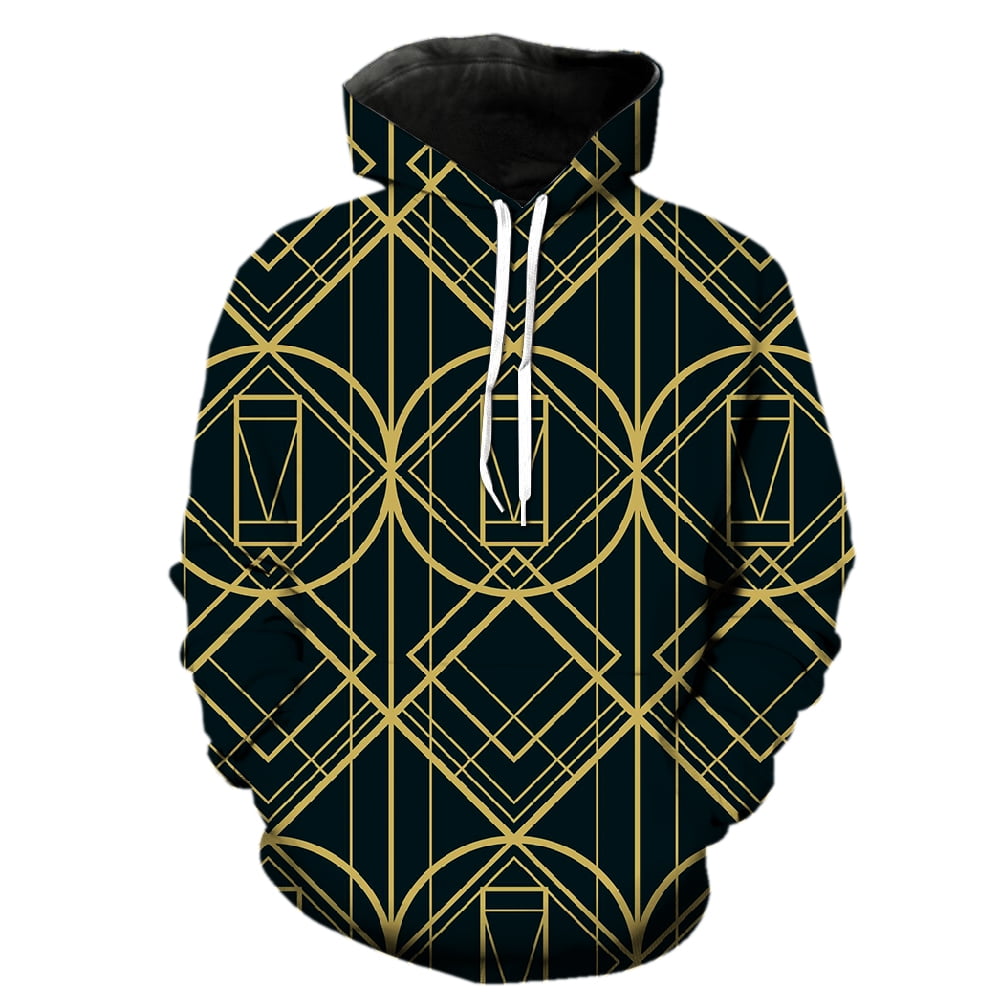 Abstract Pattern Men's Hoodies Streetwear Hip Hop Sweatshirts Tops ...