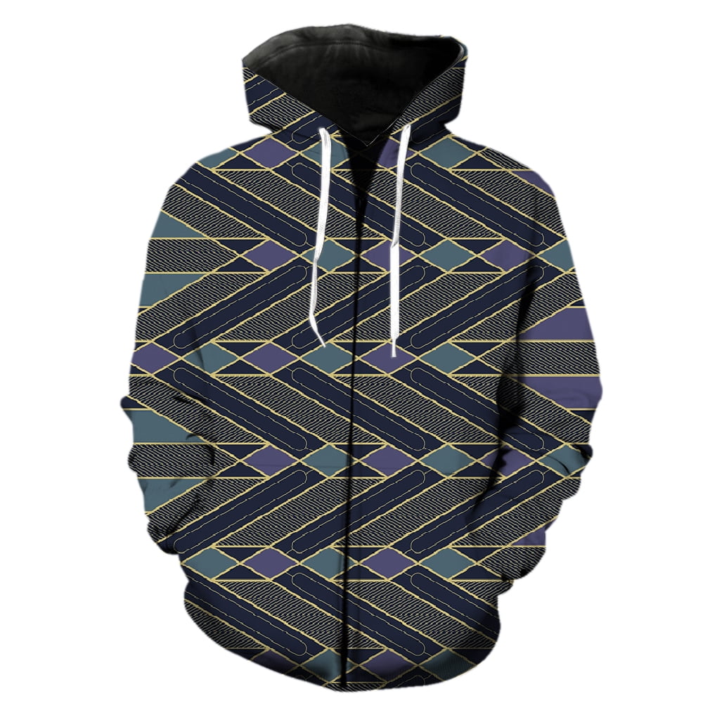 Abstract Pattern Men's Zipper Hoodie 3D Printed Funny Sweatshirts Cool ...