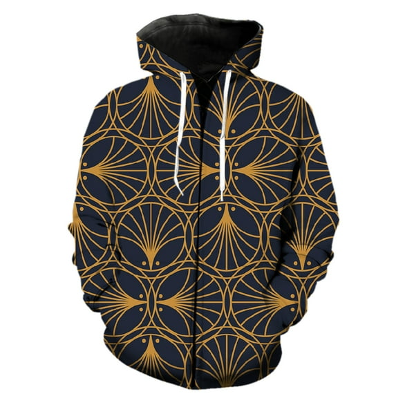 Abstract Pattern Men's Zipper Hoodie 3D Printed Funny Sweatshirts Cool ...