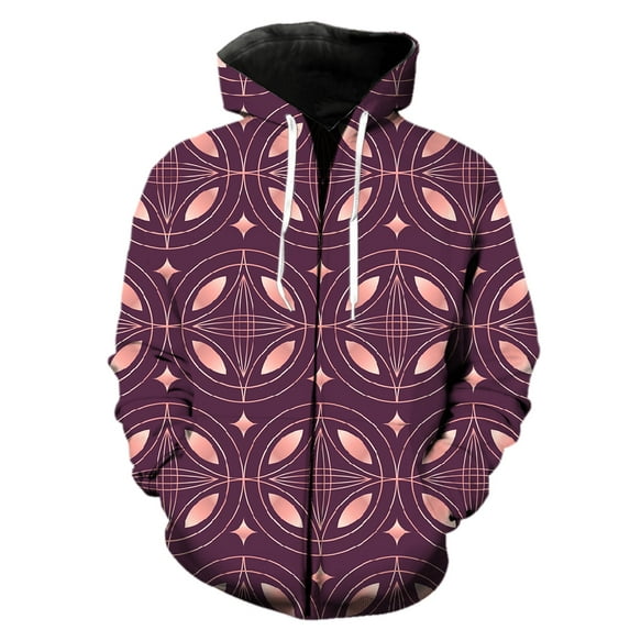 Abstract Pattern Men's Zipper Hoodie Unisex 3D Printed Casual Oversized ...