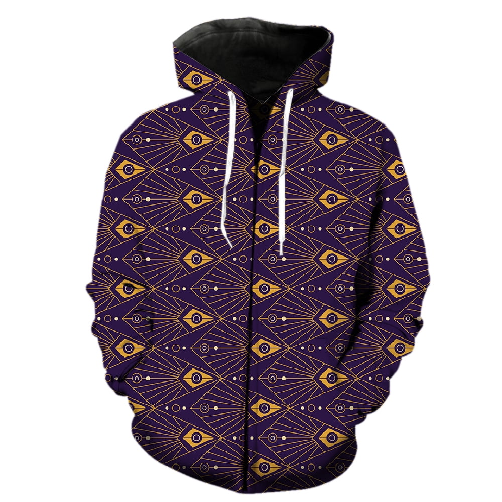 Abstract Pattern Men's Zipper Hoodies 3D Print Tops Sweatshirts Long ...
