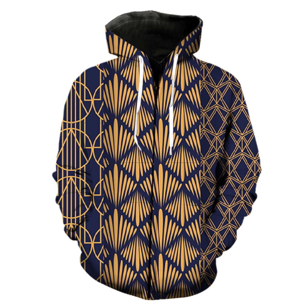 Abstract Pattern Men's Zipper Hoodies Spring With Hood Jackets Cool ...