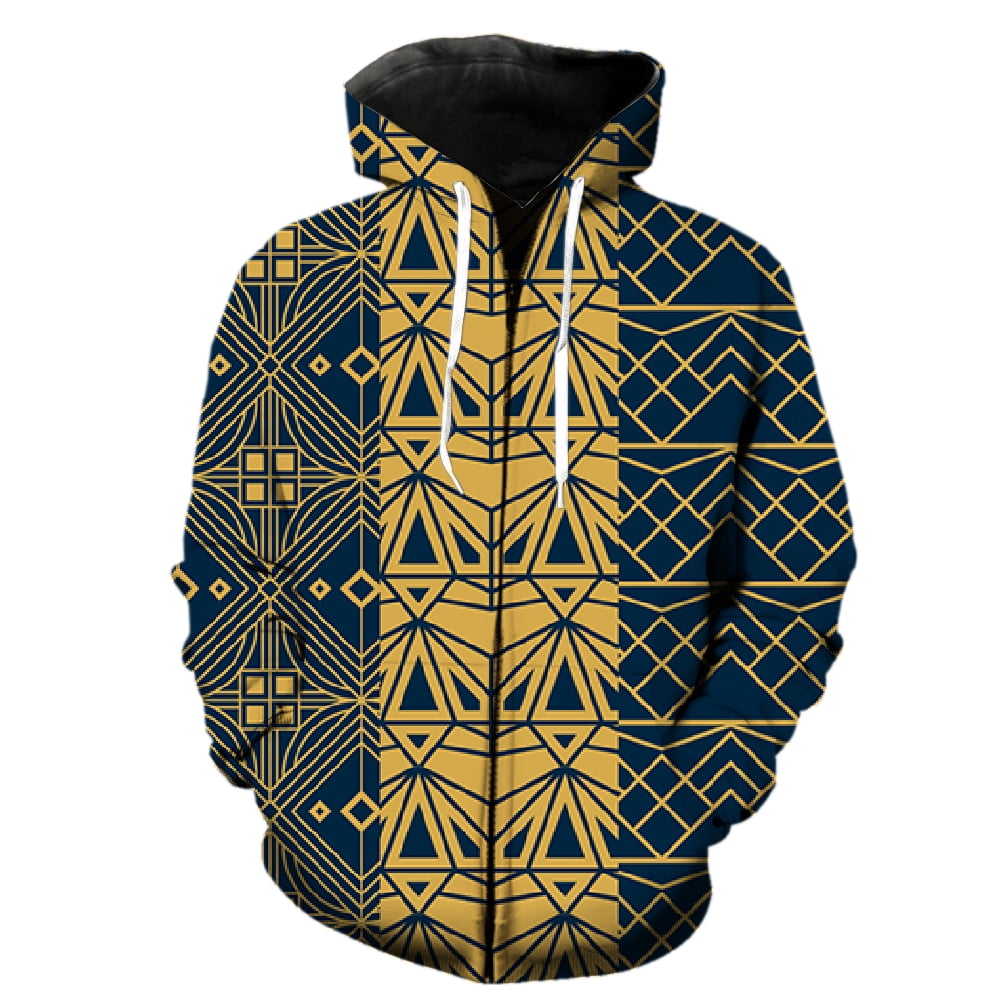 Abstract Pattern Men's Zipper Hoodies Spring With Hood Jackets Cool ...