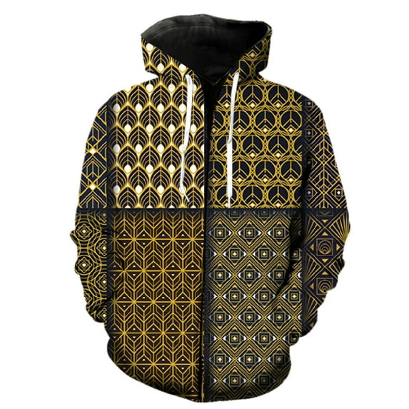 Abstract Pattern Men's Zipper Hoodies Spring With Hood Jackets Cool ...