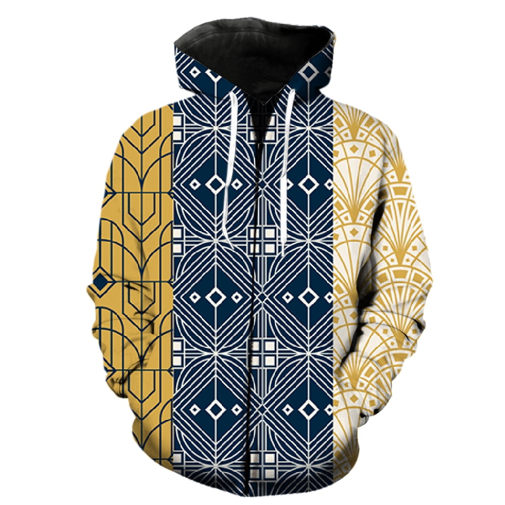 Abstract Pattern Men's Zipper Hoodies Spring With Hood Jackets Cool ...