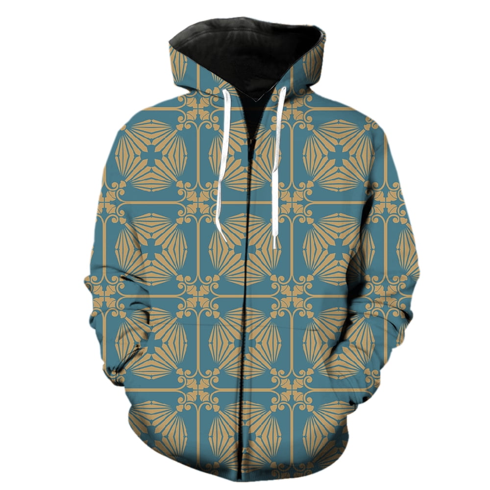 Abstract Pattern Men's Zipper Hoodies Sweatshirts Teens Cool Hip Hop ...