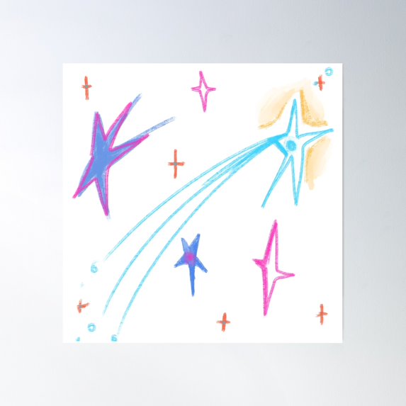 Abstract Pattern Of Stars And Sparkles Aesthetic Poster Wall Art ...