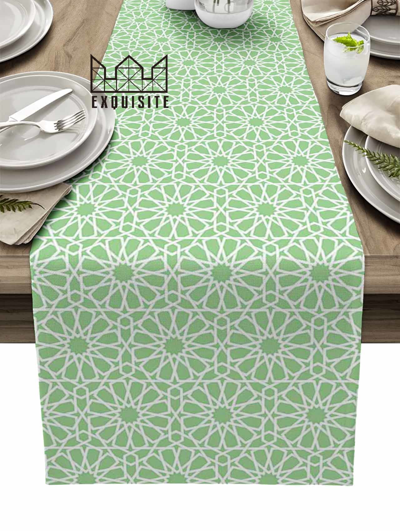 Abstract Pattern Pattern Green Coffee Table r Dinner Table ration Wedding r Table Runners Modern ...