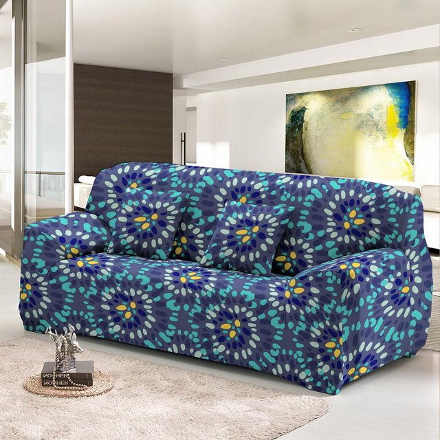 Abstract Pattern Print Sofa Cover 1/2/3/4 Seater For Living Room Dust-proof Elastic Slipcover ...