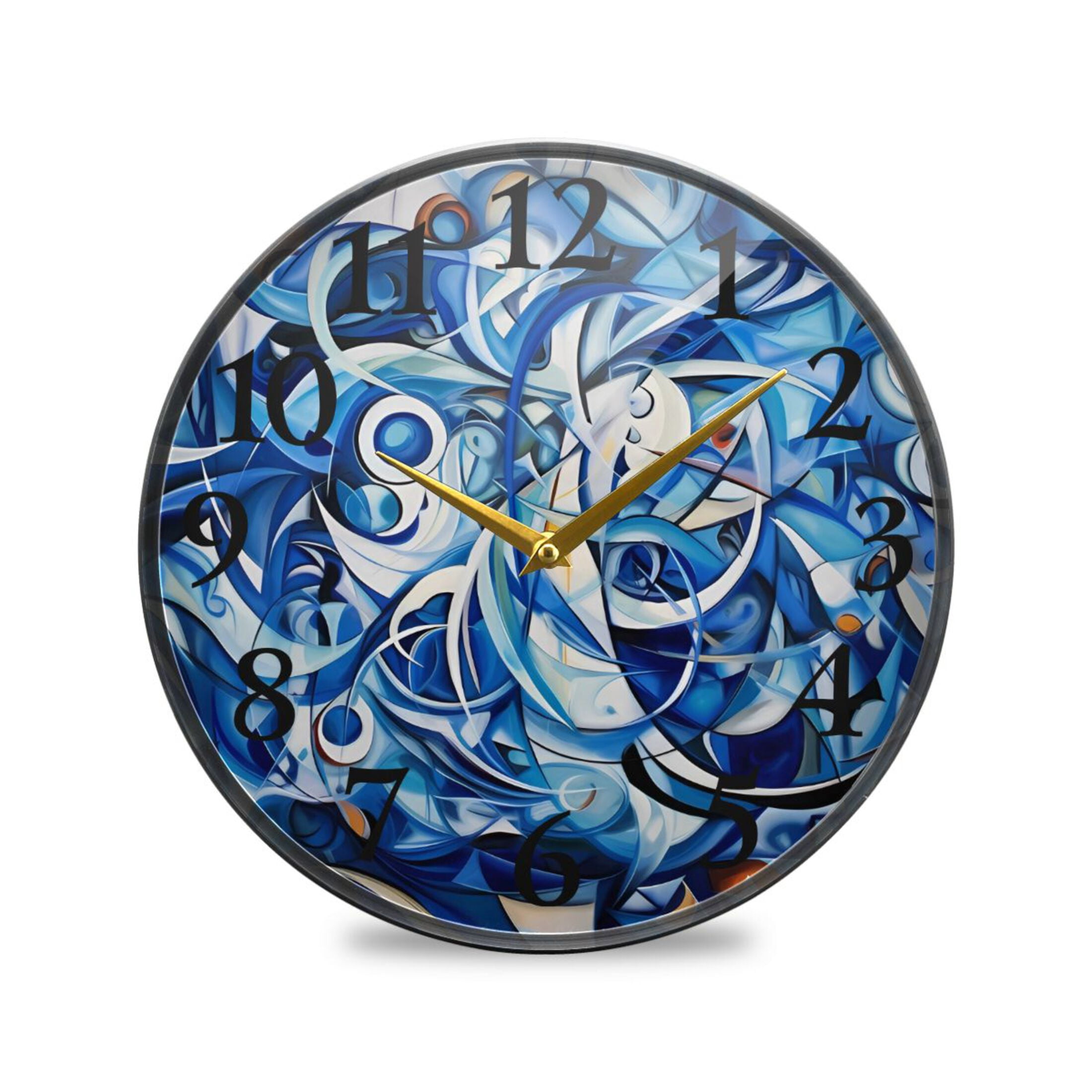Abstract Pattern Wall Clocks Battery Operated 9.5 Inch Round Clock ...