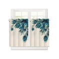 Abstract Peacock Feather on Beige Short Blackout Curtains 36 Inch Long ...