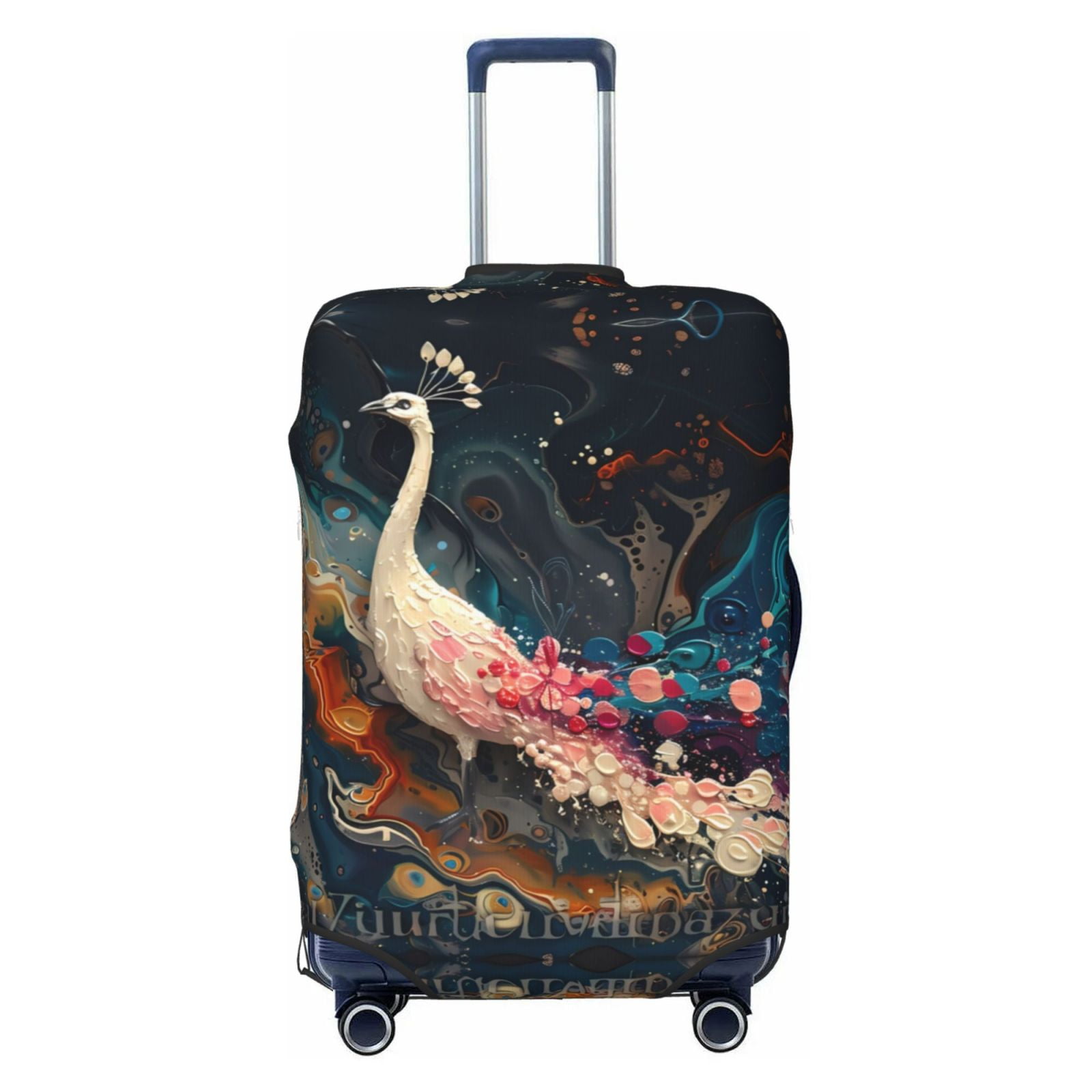 Abstract Peacock Painting Luggage Cover Anti Scratch, Elastic Suitcase ...