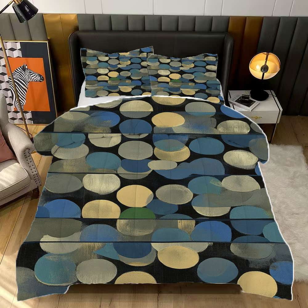 Abstract Pebble Layered Art Comforter Set Queen Size Bedding Set For ...