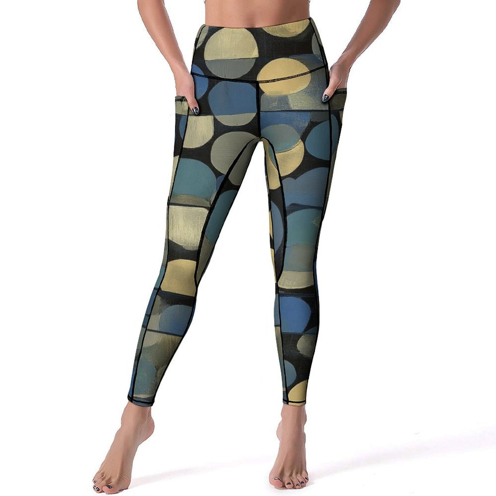 Abstract Pebble Layered Art Pants Leggings for Fitness Fitness Woman ...