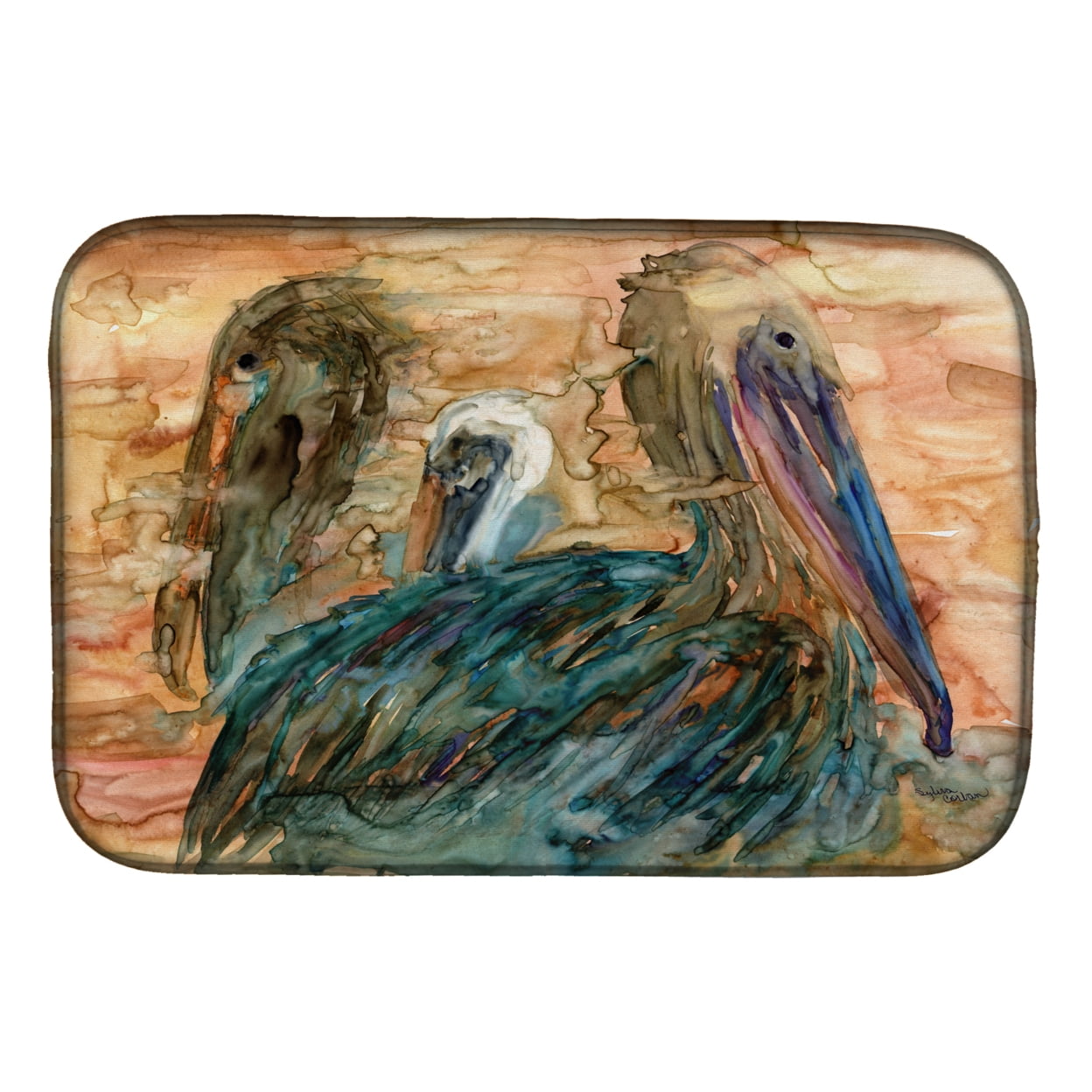 Abstract Pelicans Dish Drying Mat - Walmart.com