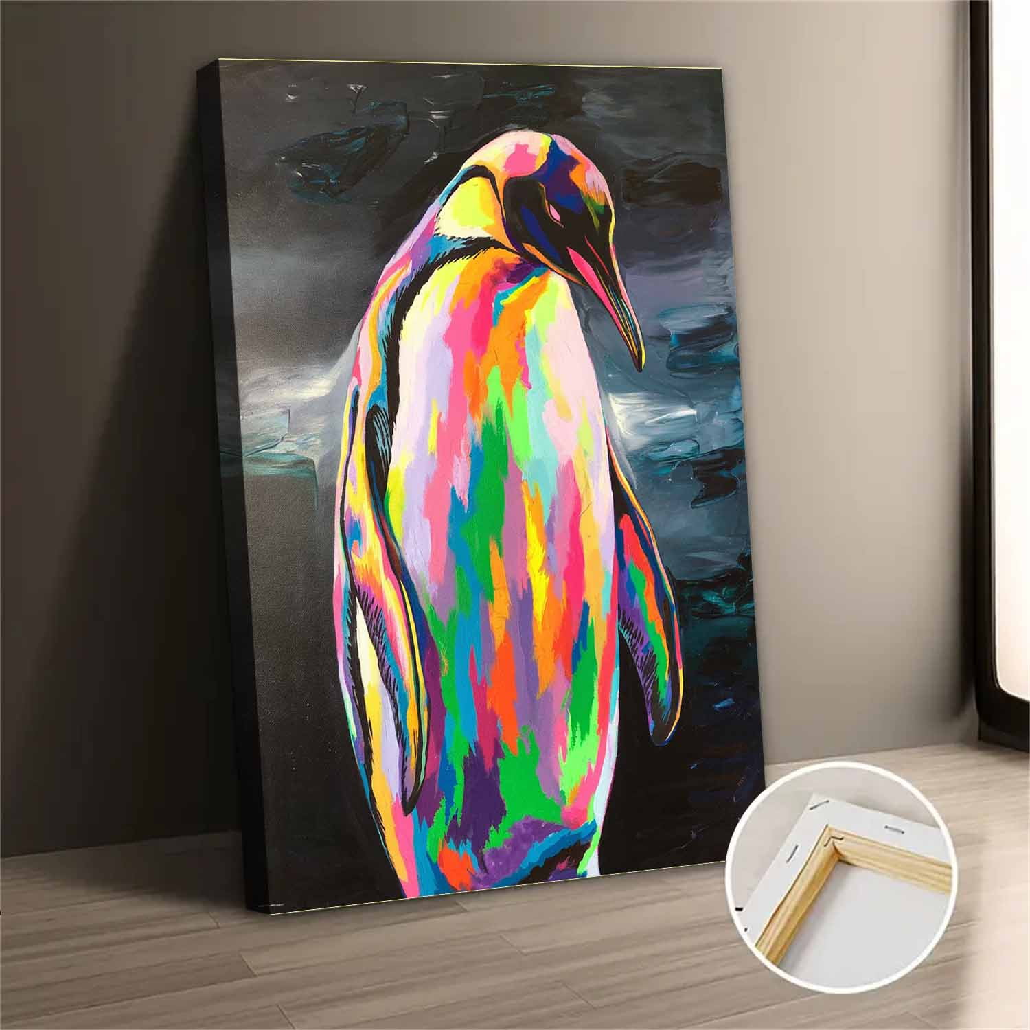Abstract Penguin Canvas Wall Art Print Modern Aesthetic Home Decoration ...