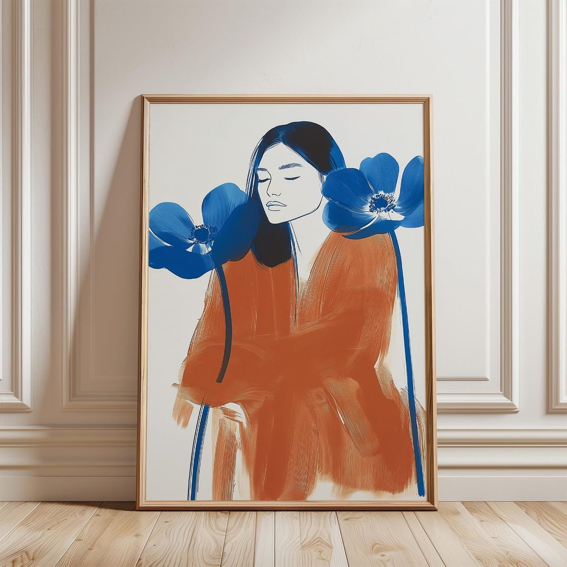 Abstract People Art, Mid Century Art, Contemporary Vintage Art, Floral ...