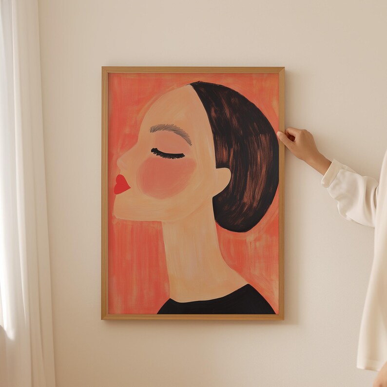 Abstract People Art Print Wall Art Decor Stylized Female Portrait Print ...